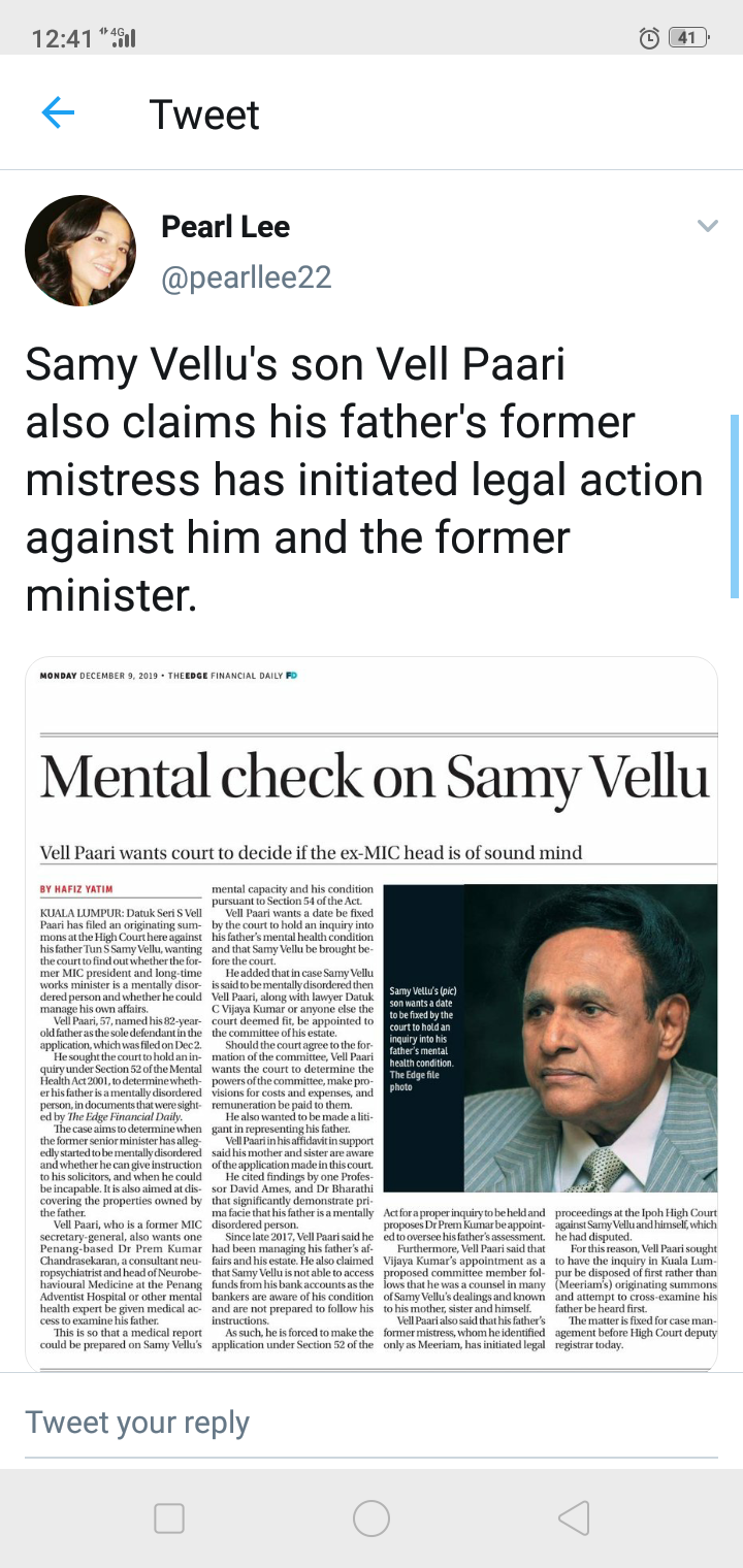 Samy Velu, Vell Paari and E Meeriam Rosaline, Sami Velu’s former mistress… | weehingthong