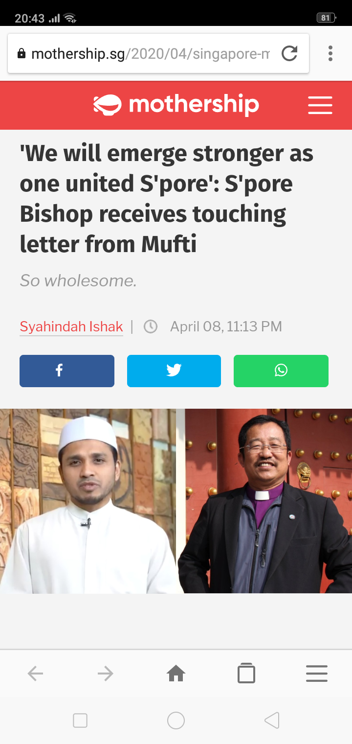 Singapore: The Mufti and the Bishop… | weehingthong